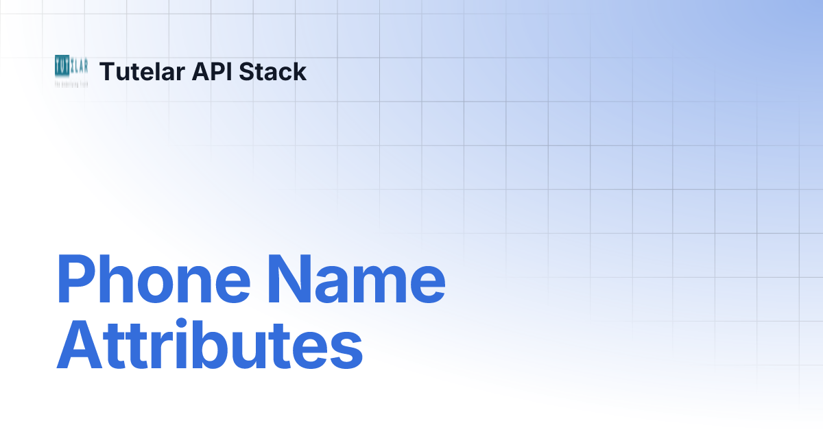 Phone Name Attributes Tutelar Api Stack